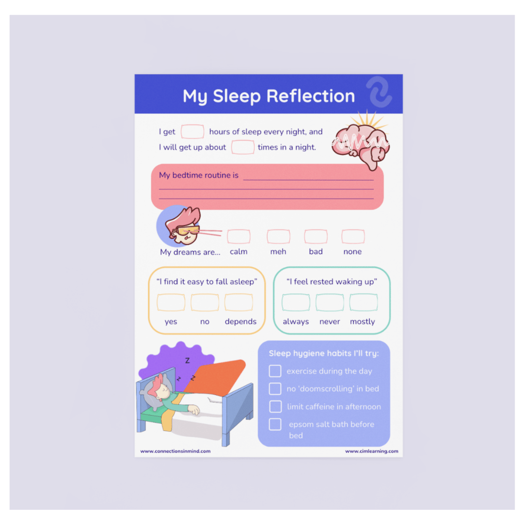 My Sleep Reflection Worksheet - Brain Hub